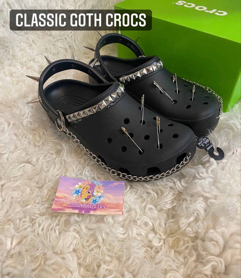 GOTH CROCS//PUNK Crocs// Custom Crocs - Etsy