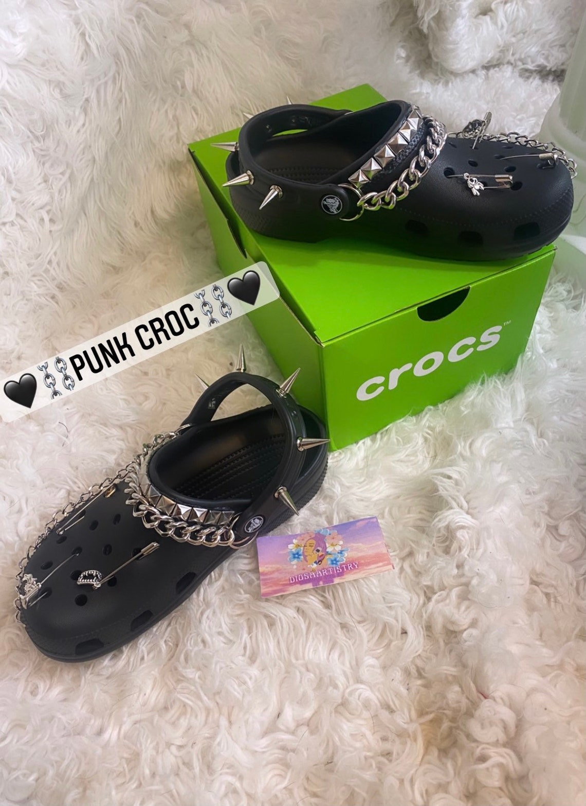 GOTH CROCS//PUNK CrOCS Add ons Read Description | Etsy