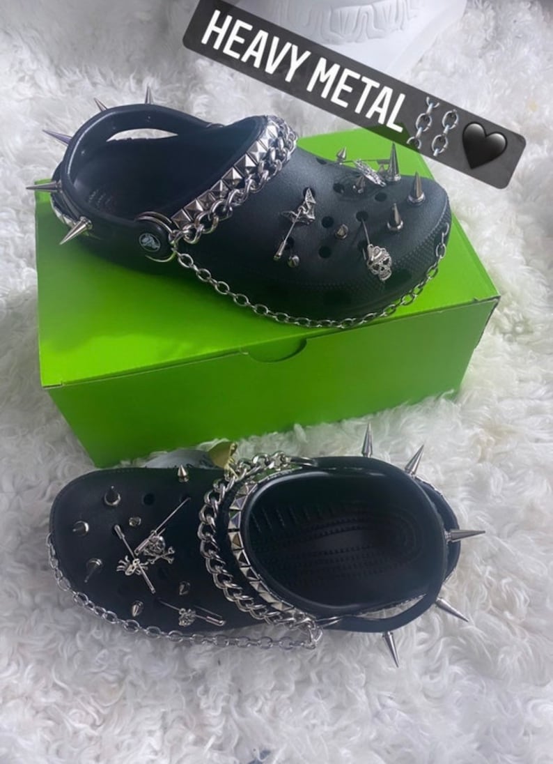 GOTH CROCS//PUNK Crocs// Custom Crocs - Etsy