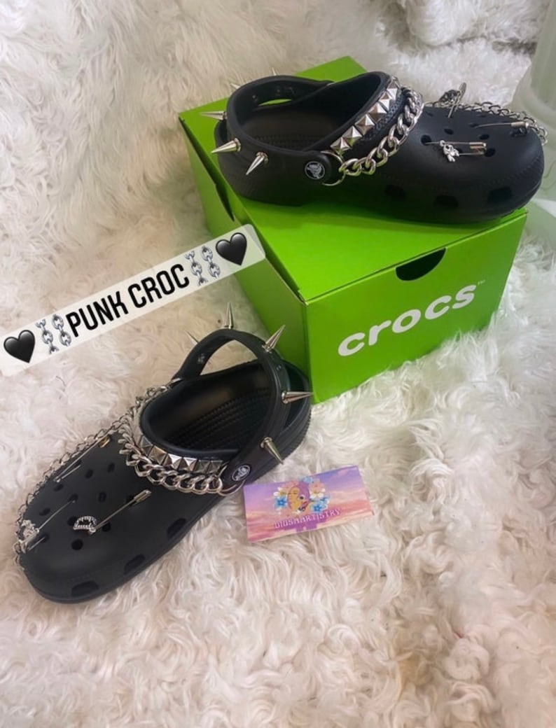 GOTH CROCS//PUNK Crocs// Custom Crocs - Etsy