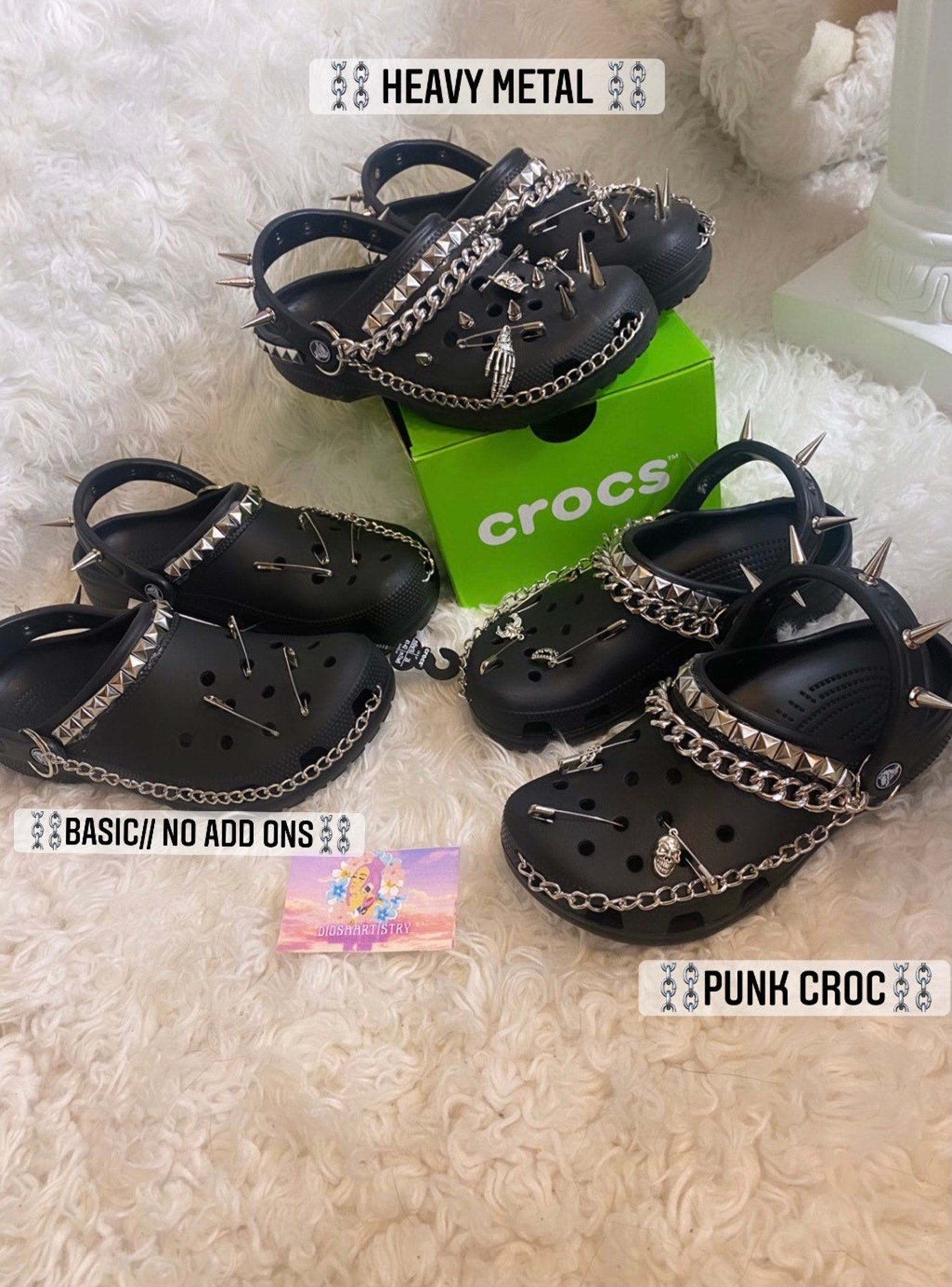 GOTH CROCS//PUNK Crocs add Ons Read Description | Etsy