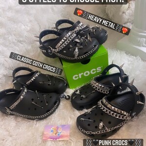 GOTH CROCS//PUNK Crocs// Custom Crocs - Etsy