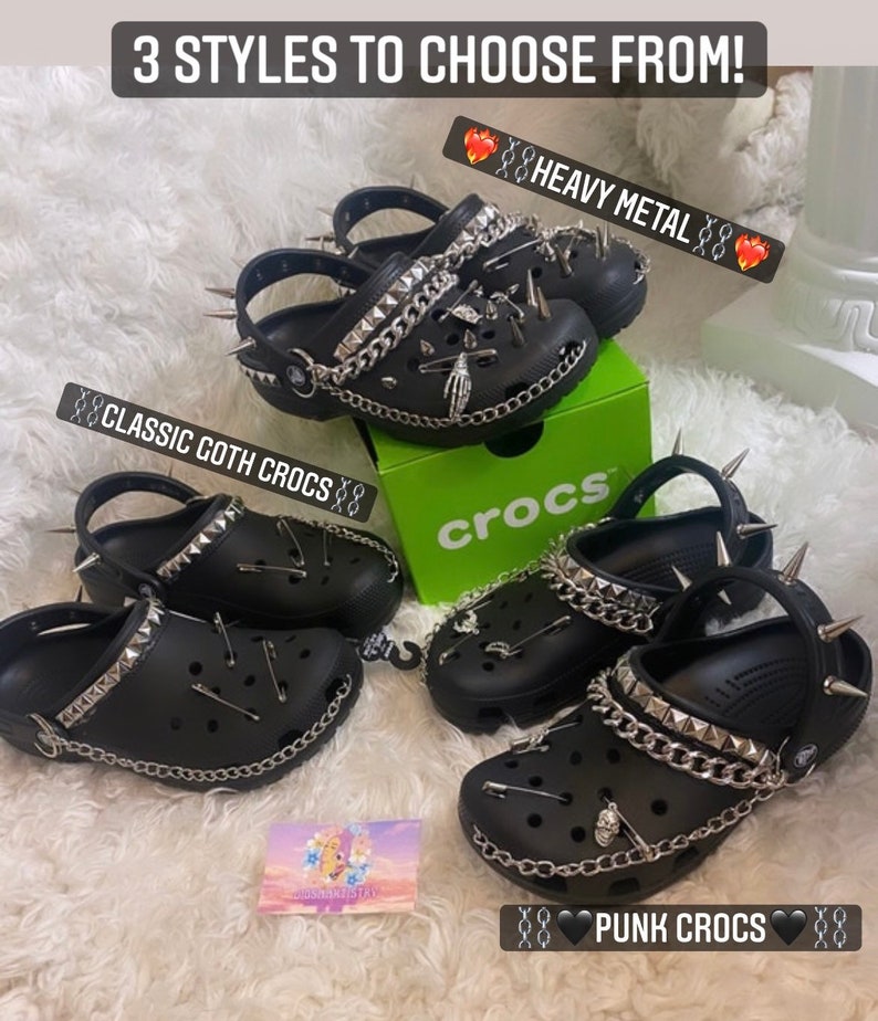 GOTH CROCS//PUNK Crocs// Custom Crocs - Etsy