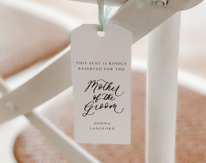 Wedding Ceremony Reserved Seating Tags With Custom Handwritten ...