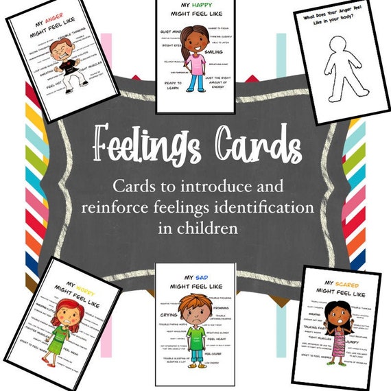 Feelings Cards A Resource for Introducing Feelings - Etsy
