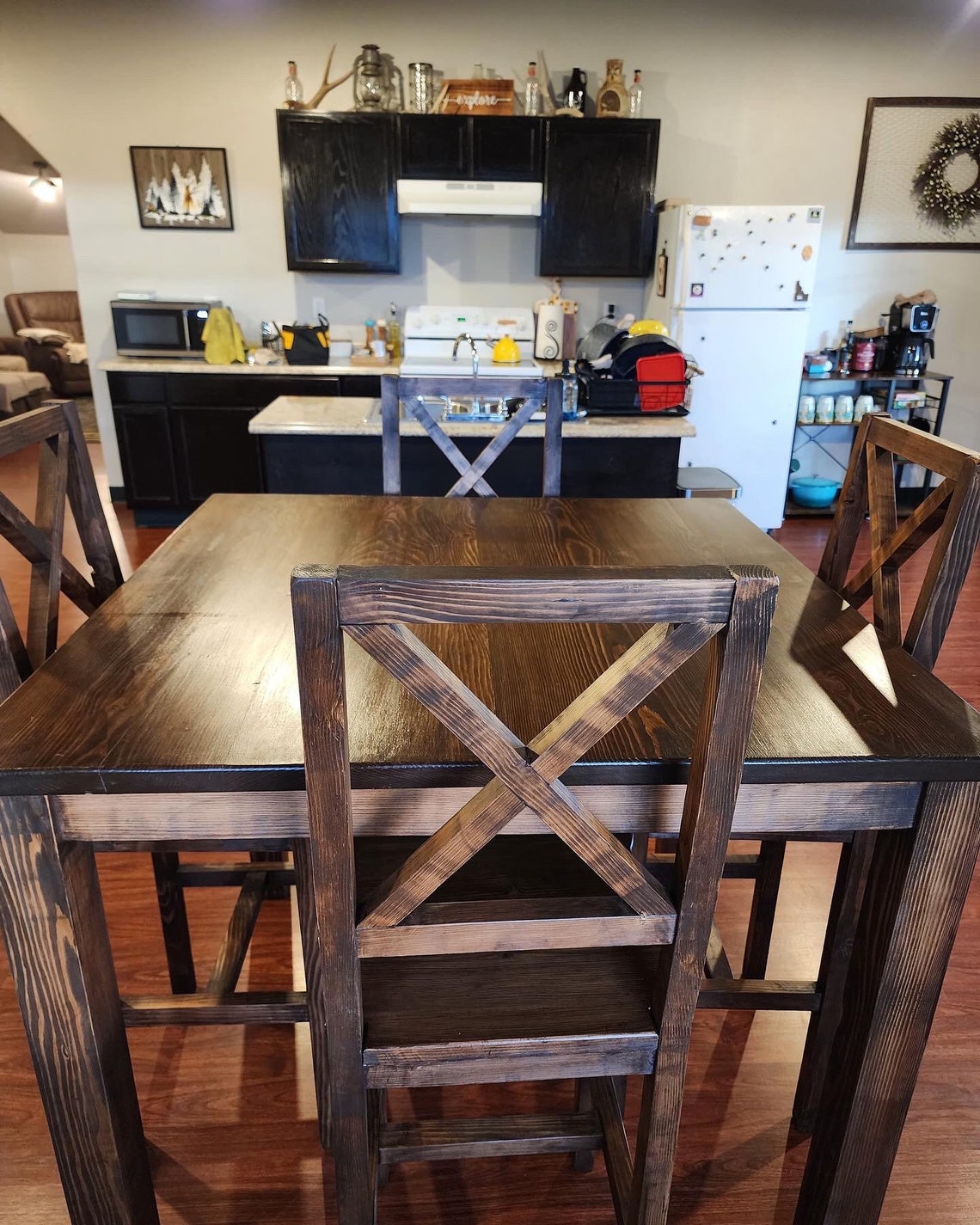High Top Bar Height Farmhouse Dining Room Table Set - Etsy