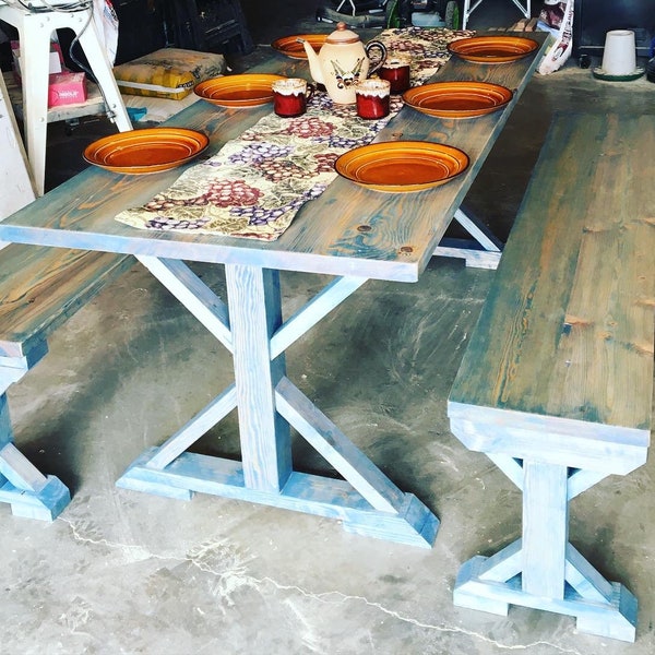 Rustic Farm Table - Etsy