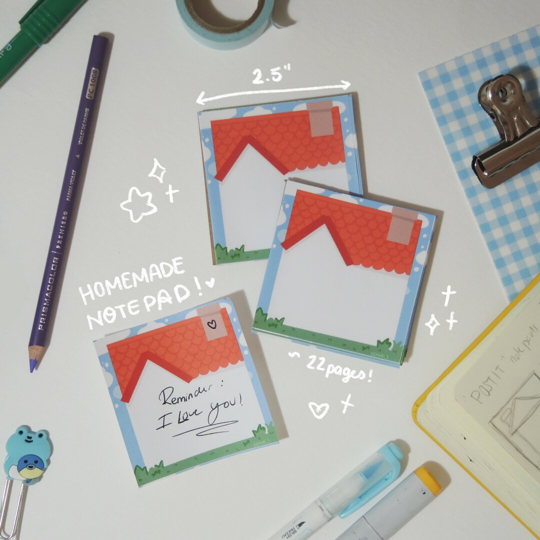 Home-sweet-homemade Notepad Cute House Kawaii Handmade - Etsy