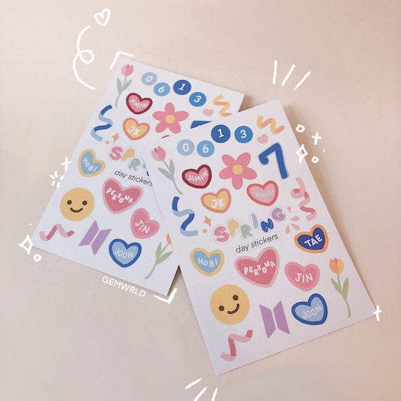 BTS Spring Day Sticker Set | Etsy
