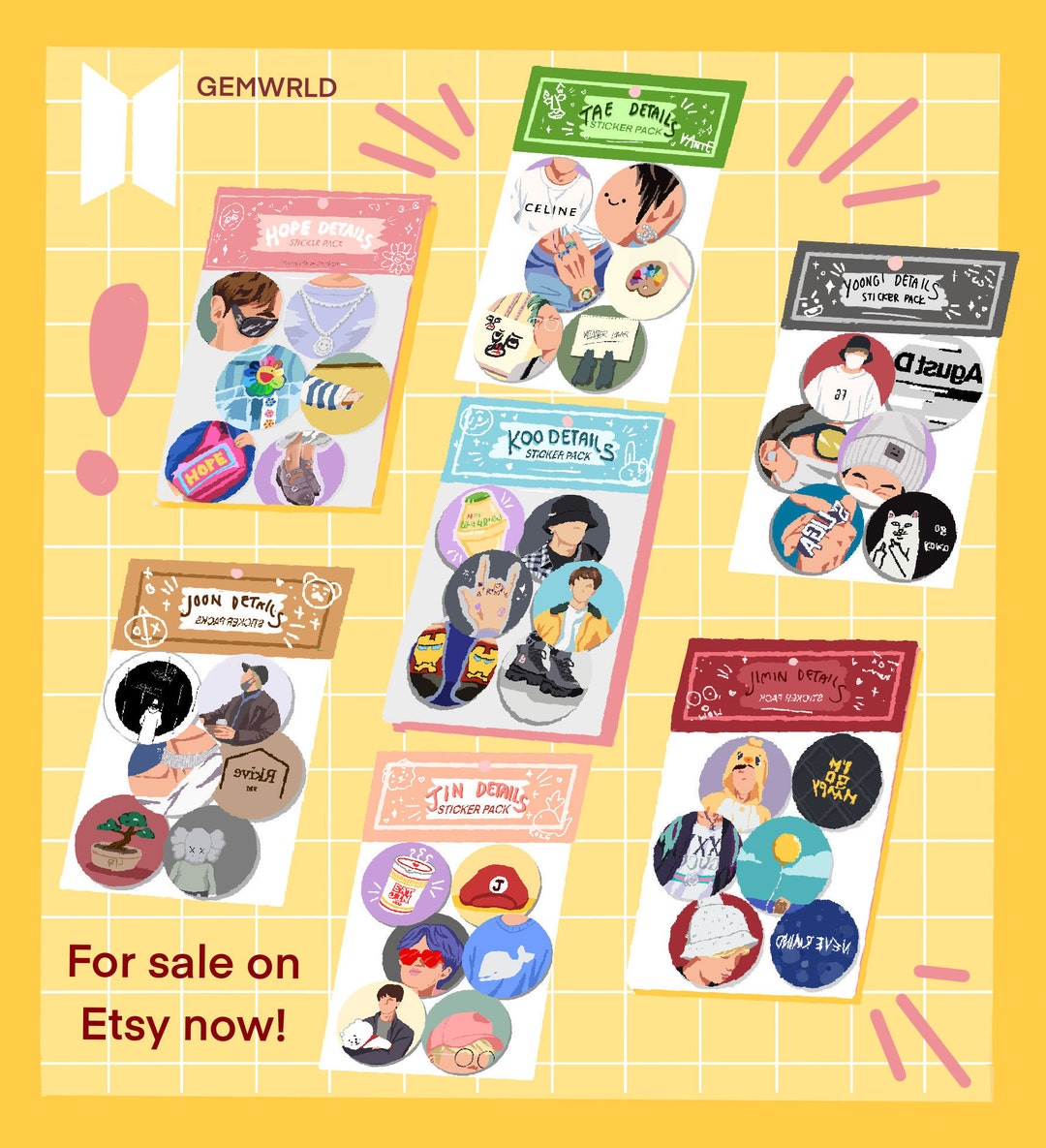 BTS Details Sticker Pack - Etsy