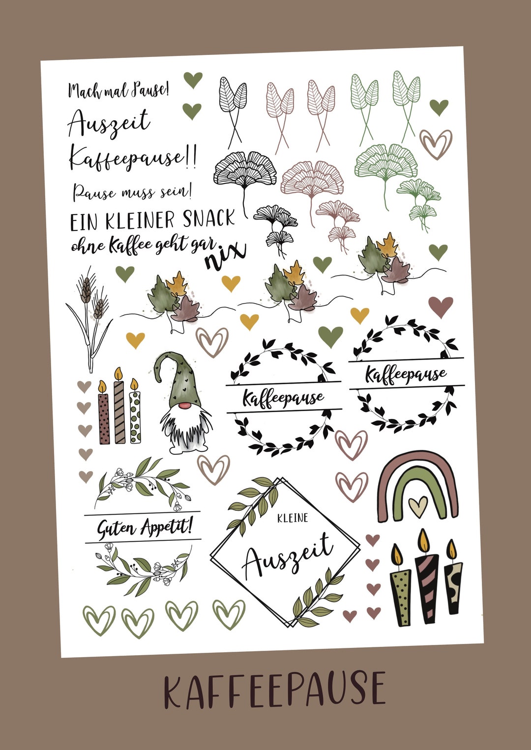 Kerzentattoos Kaffeepause Kerzensticker - Etsy