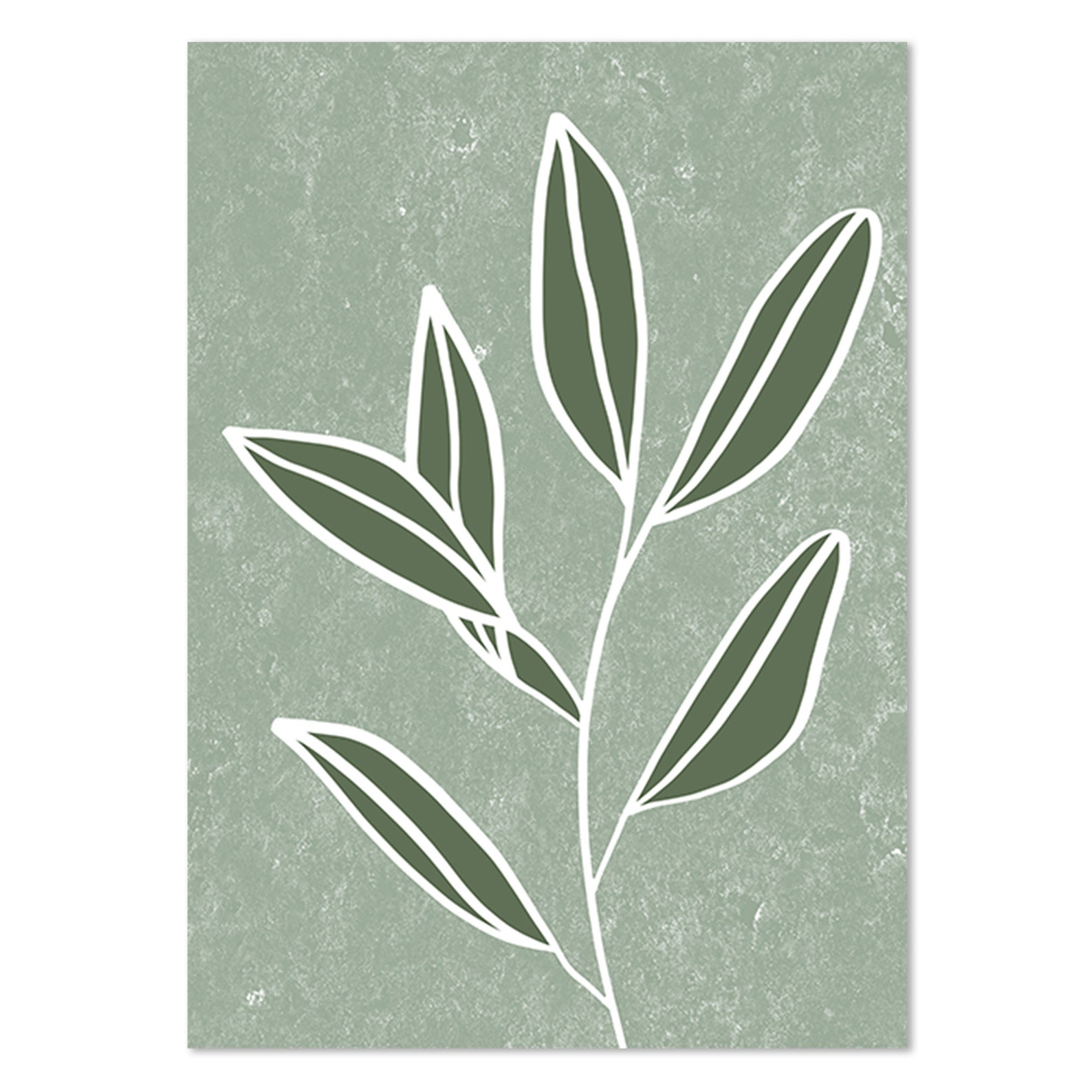 Set of 7 Printables Sage Green Botanical Line Art Bohemian - Etsy UK