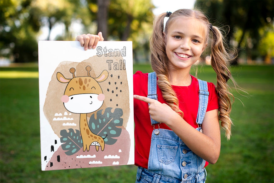 Stand Tall Cartoon, Digital Download, Printable Wall Art, Children's ...