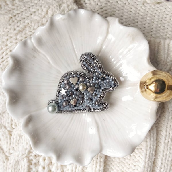 Rabbit Brooch - Etsy UK