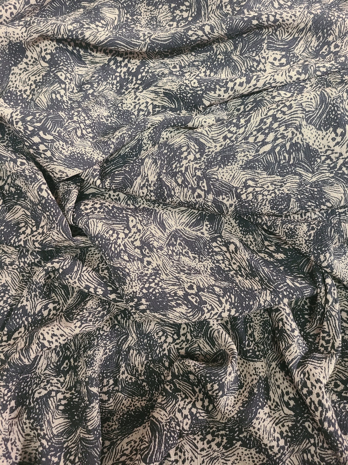 Crinkle Rayon Print Fabric Rayon Gauze Print Fabric Black - Etsy