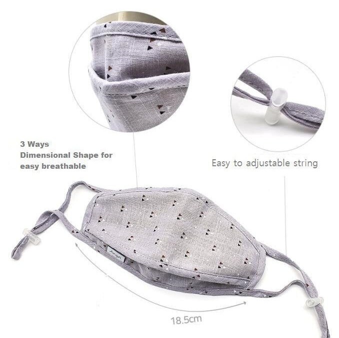 3D Tri Folds Shape Mask Cool Easy Breathable Linen Style - Etsy