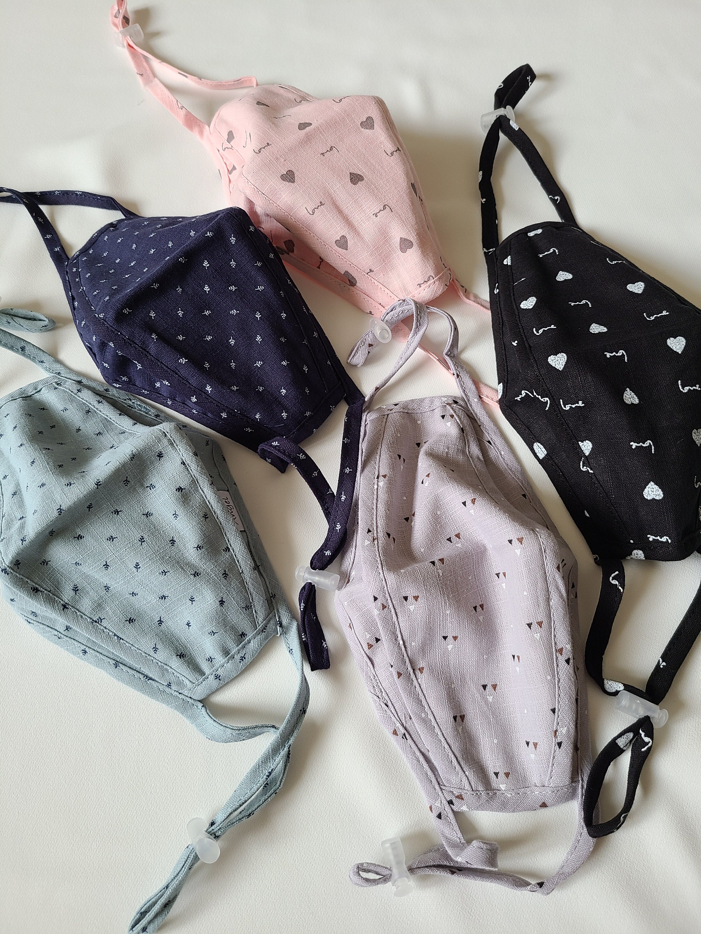 3D Tri Folds Shape Mask, Cool Easy Breathable, Linen Style Face Mask ...