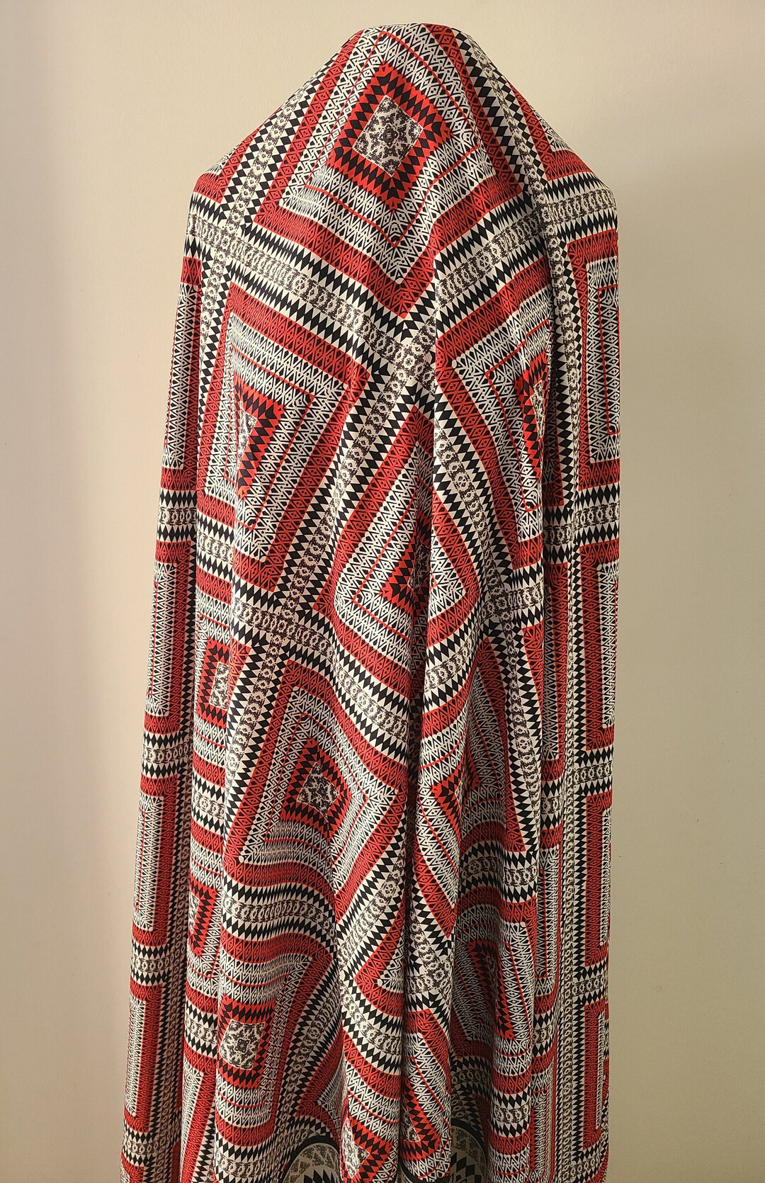 Scarf Pattern Print, Double Borders Print , Premium Wool Peach Fabric ...