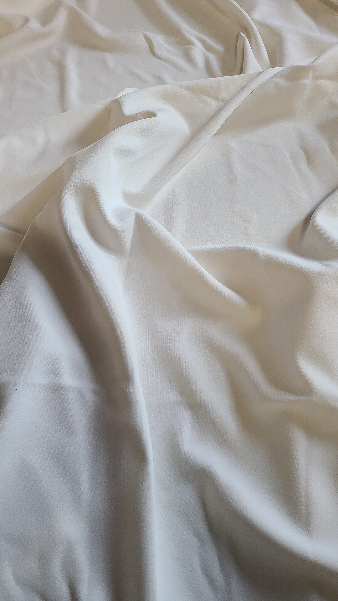 Pearl Ivory Scuba Winkled FREE Poly Spandex a Jersey SOLIDS P/D Fabric ...