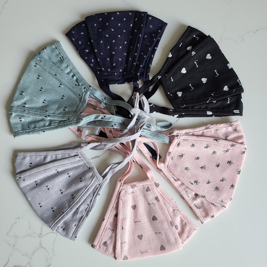 3D Tri Folds Shape Mask, Cool Easy Breathable, Linen Style Face Mask ...