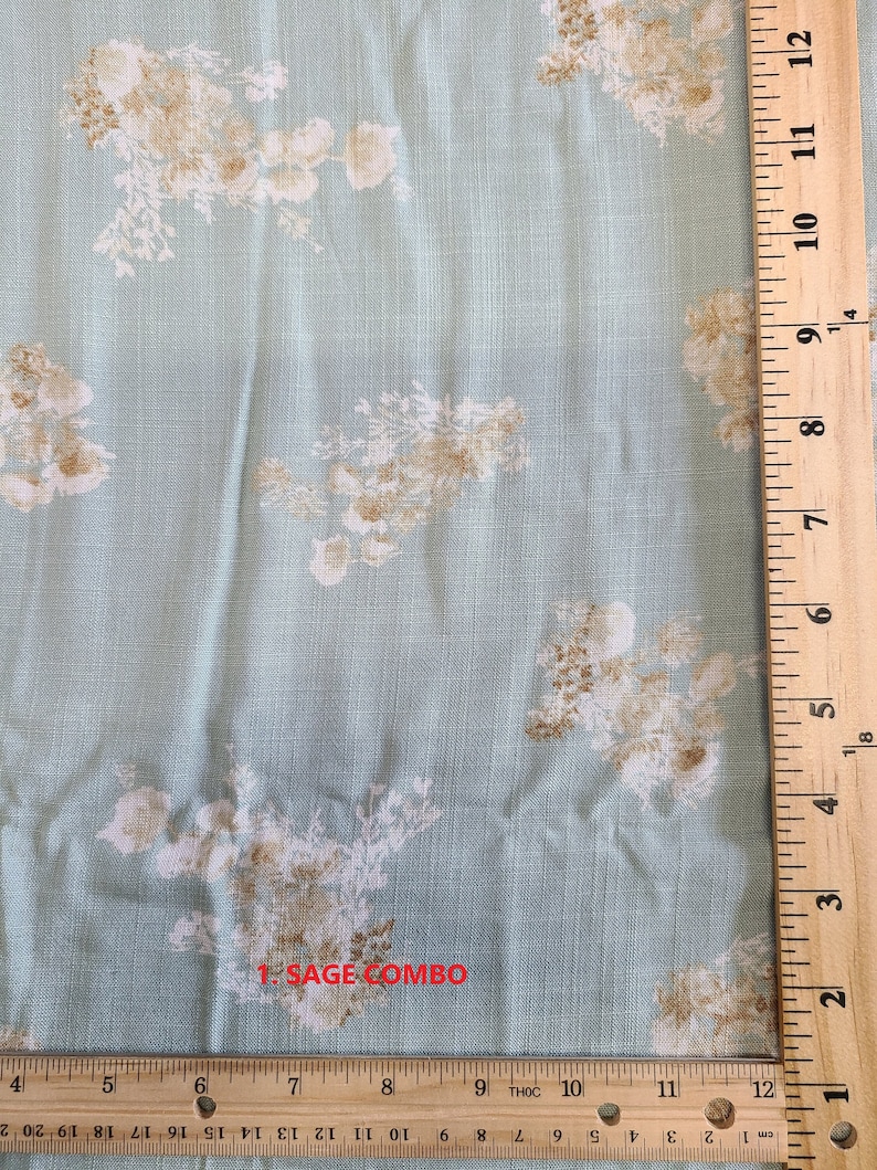 Rayon Crosshatch Fabric: Floral Print, Lightweight Slub - by the Yard ...