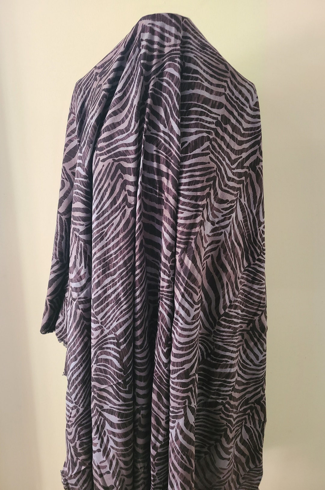 Zebra Print Rayon Crosshatch Print Fabric, 100% Rayon Print Fabric for ...