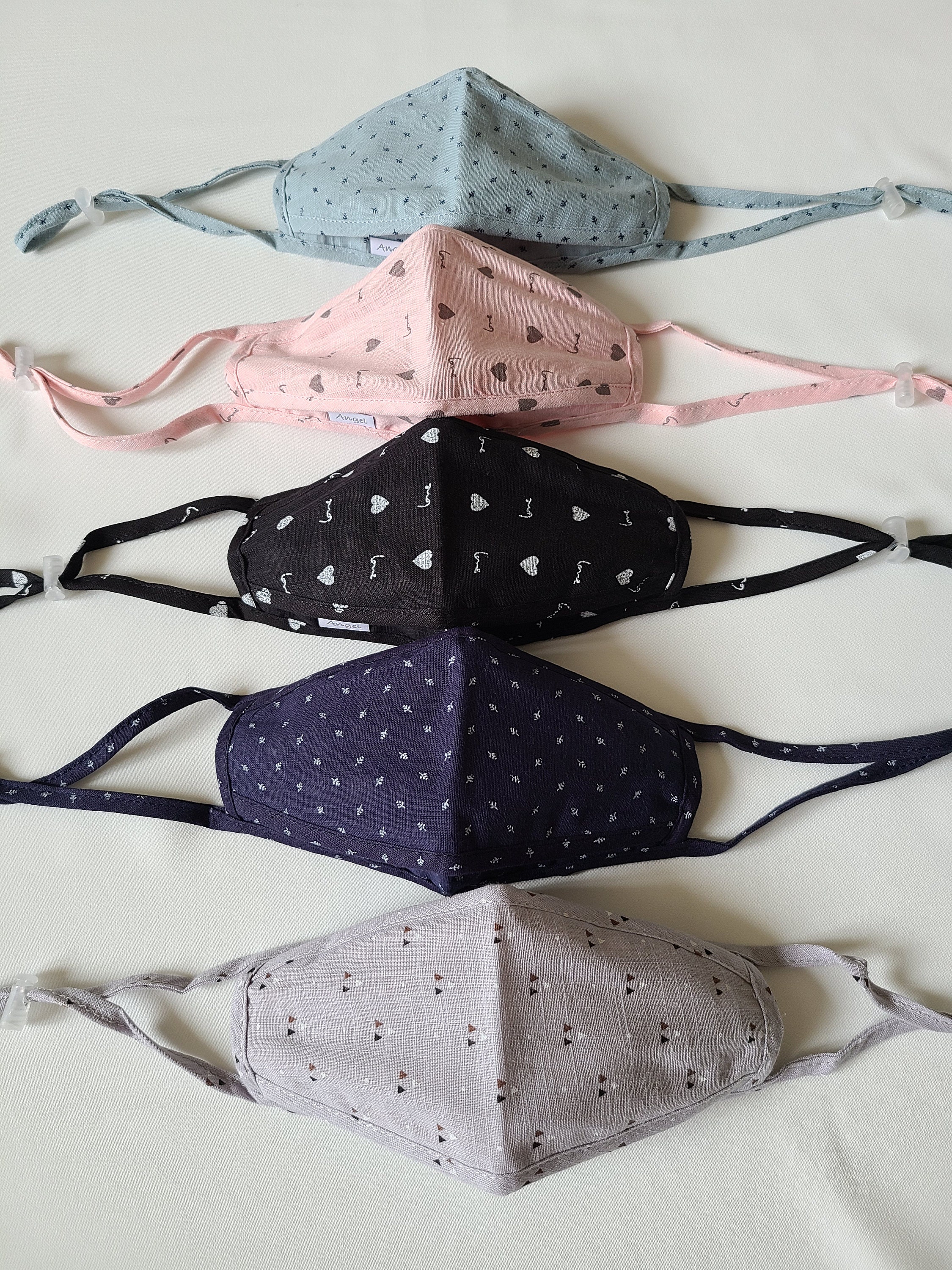 3D Tri Folds Shape Mask, Cool Easy Breathable, Linen Style Face Mask ...