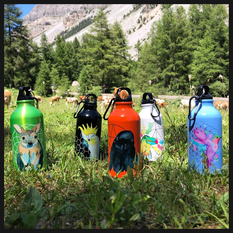 Anima Collection _ WATER BOTTLE 400 Ml _ Power Animal _ Sacred Geometry ...