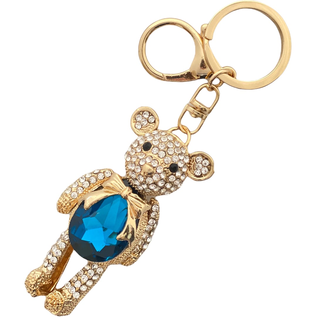 Crystal Teddy Bear Keychain ,bling Crystal Teddy Bear Charm Pendant ...