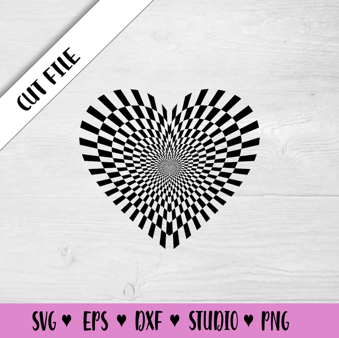 Heart Optical Illusion a Cut File for Silhoutte Cameo and | Etsy
