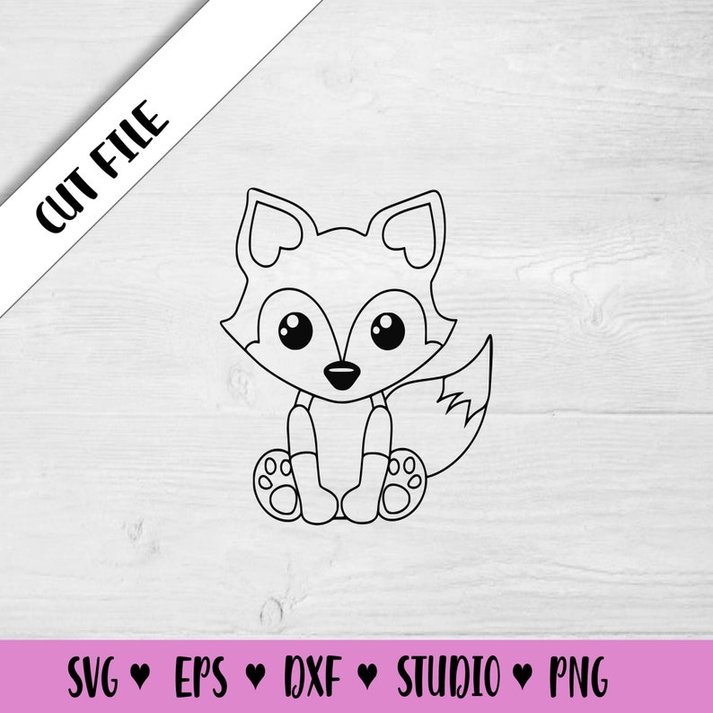 Cute Sitting Fox Vector Cut File for Cricut and Silhoutte | Etsy