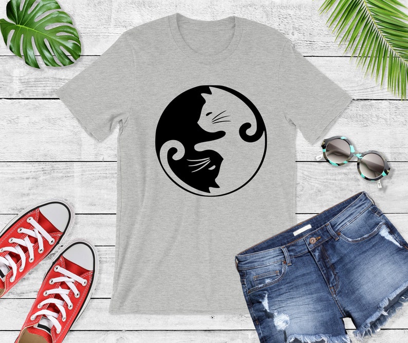 Yin Yan Cats SVG Cut File Dxf Eps Png Ying Yang Puss | Etsy