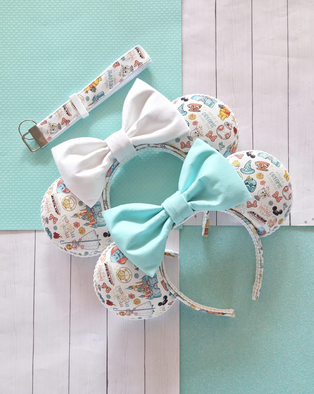 Handmade Mouse Ears With Bow & Keyfob - Etsy