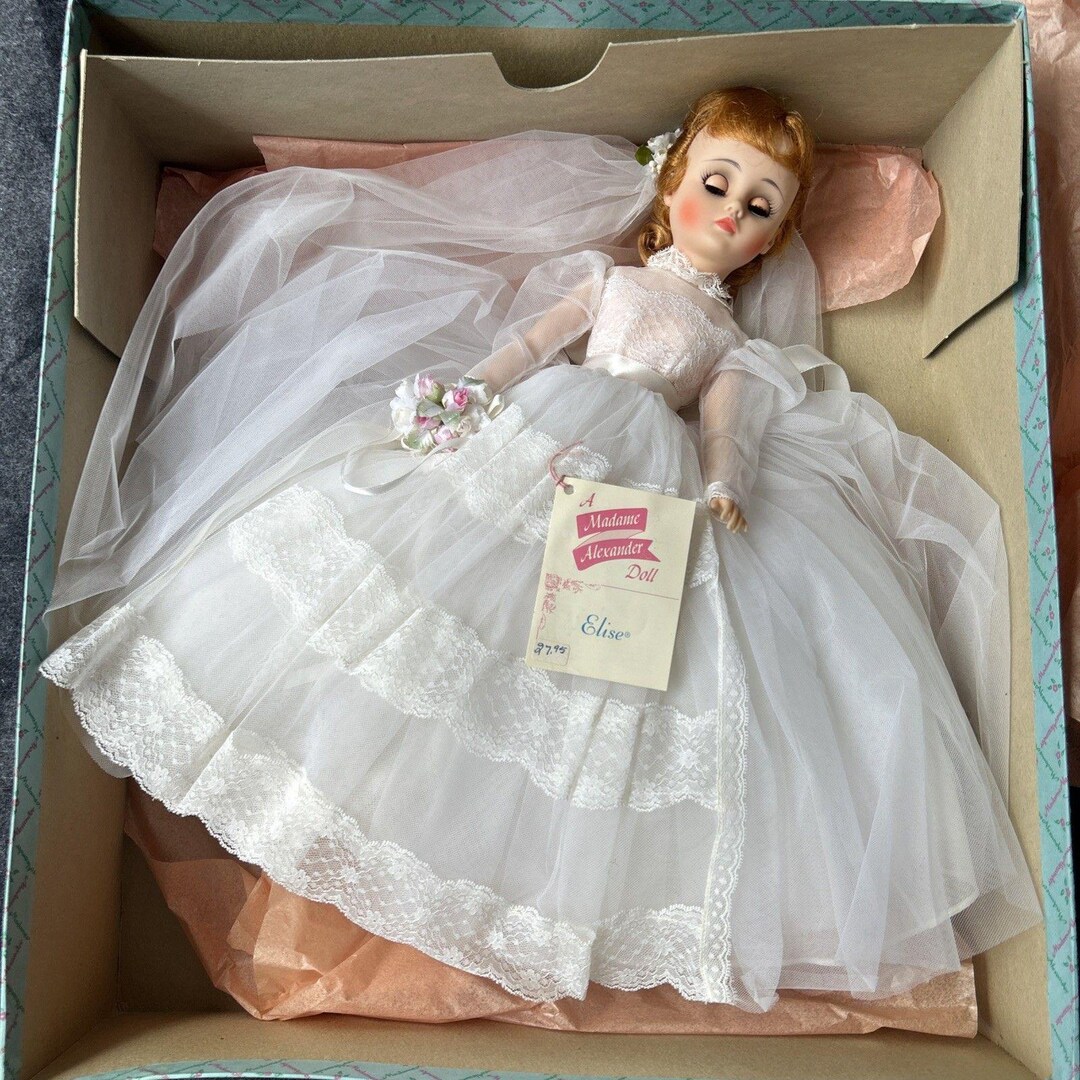 Vintage Madame Alexander Elise Bride 17”doll Tagged Outfit With Box ...