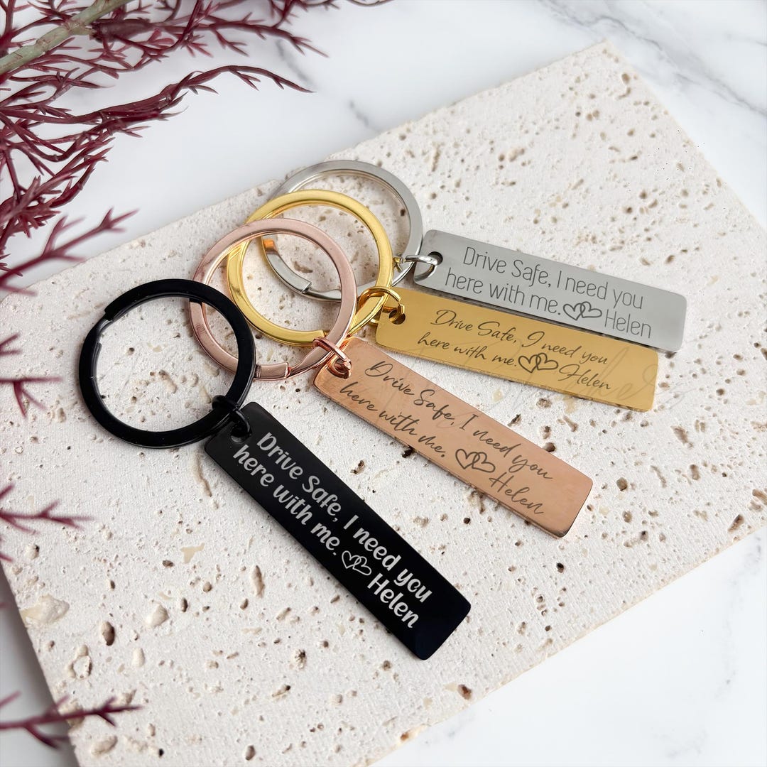Personalized Drive Safe Keychain, Memorial Keychain With Sayings ...