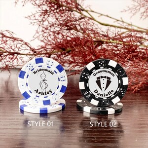 Personalized Wedding Poker Chips, Custom Bridesmaid Name Poker Set ...