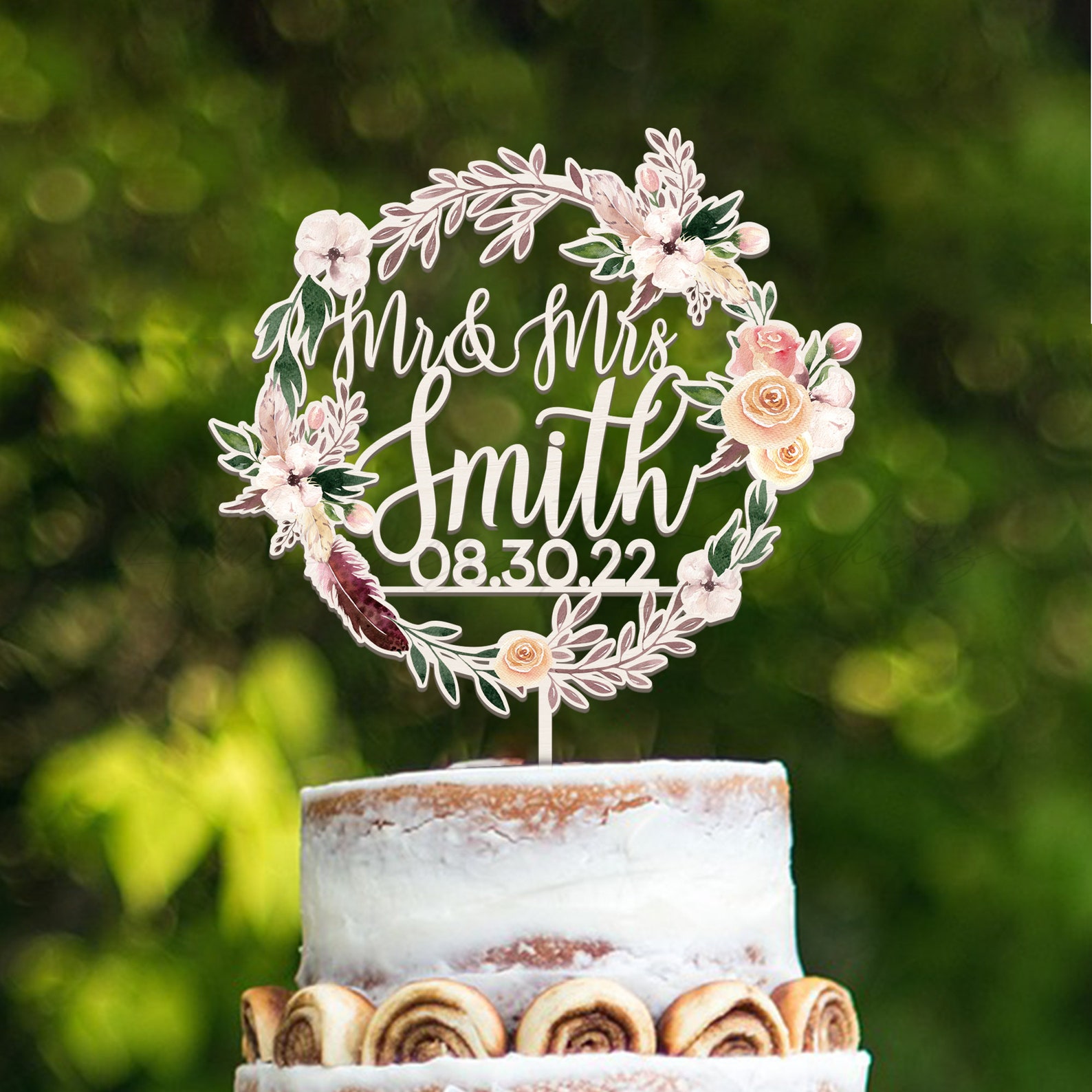 Personalized Wedding Cake Topper Custom Couple Name Cake - Etsy