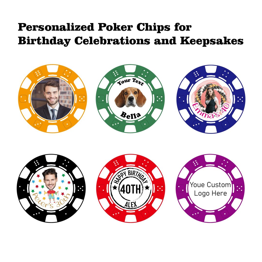Personalized Birthday Poker Chips, Party Games and Favors, Poker Player ...