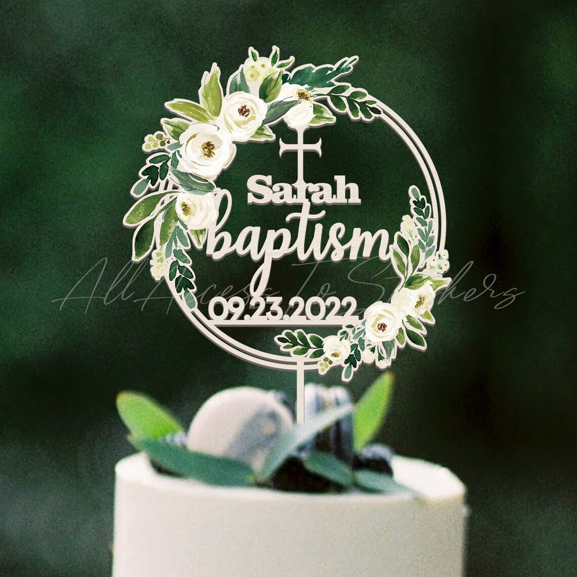 God Bless Cake Topper Gift Cross Cake Sign First Communion - Etsy