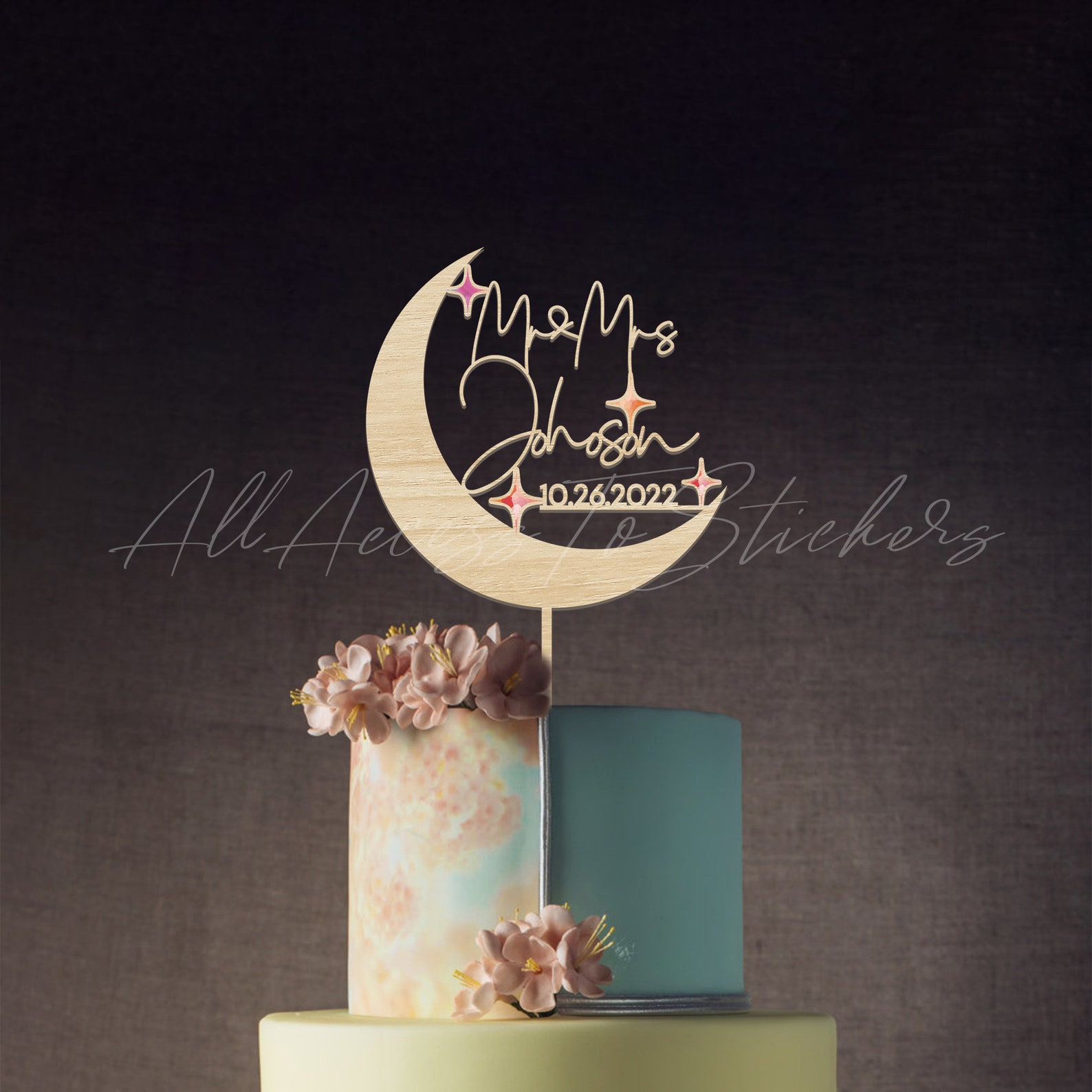 Celestial Wedding Theme Cake Cake Sign Moon and Star Cake - Etsy