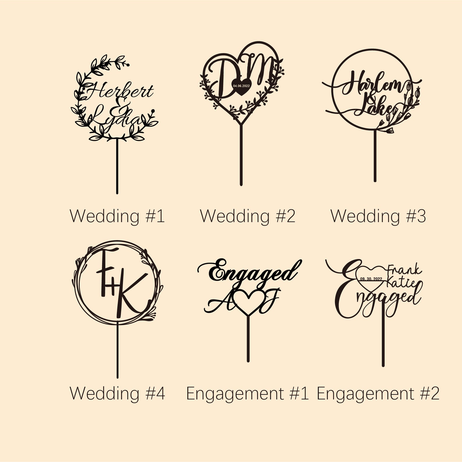 Personalized Wedding Cake Topper Custom Couple Name Cake - Etsy