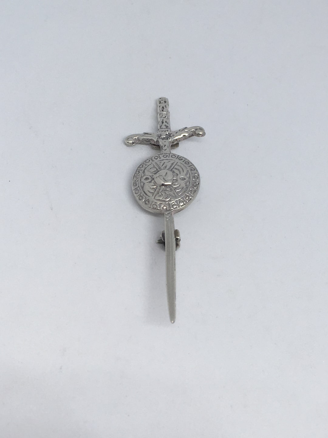 Iona Sterling Silver Scottish Celtic Sword & Shield Brooch, Kilt Pin ...
