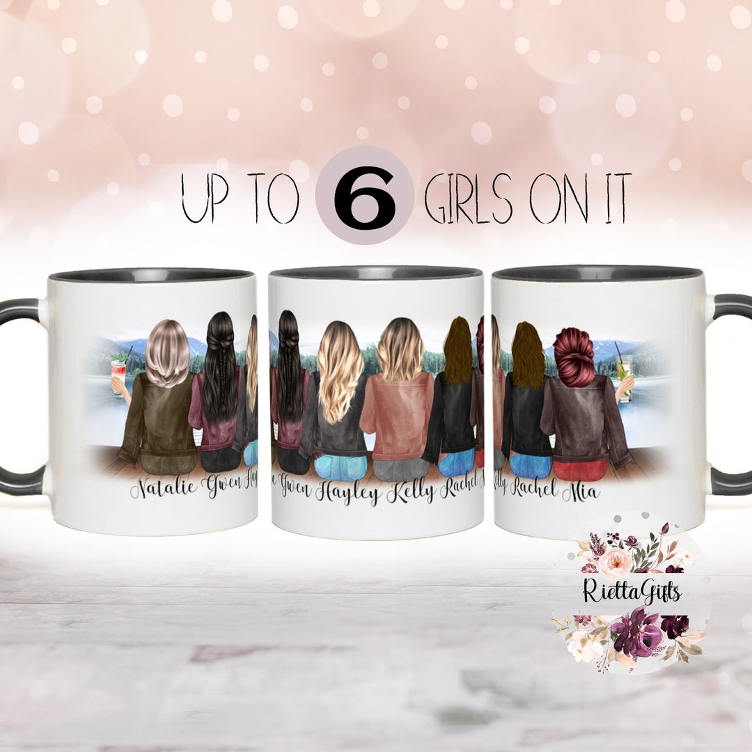 6 Best Friends Mug Sea Side Scheme 6 Friends Personalized Mug 6 Sisters ...