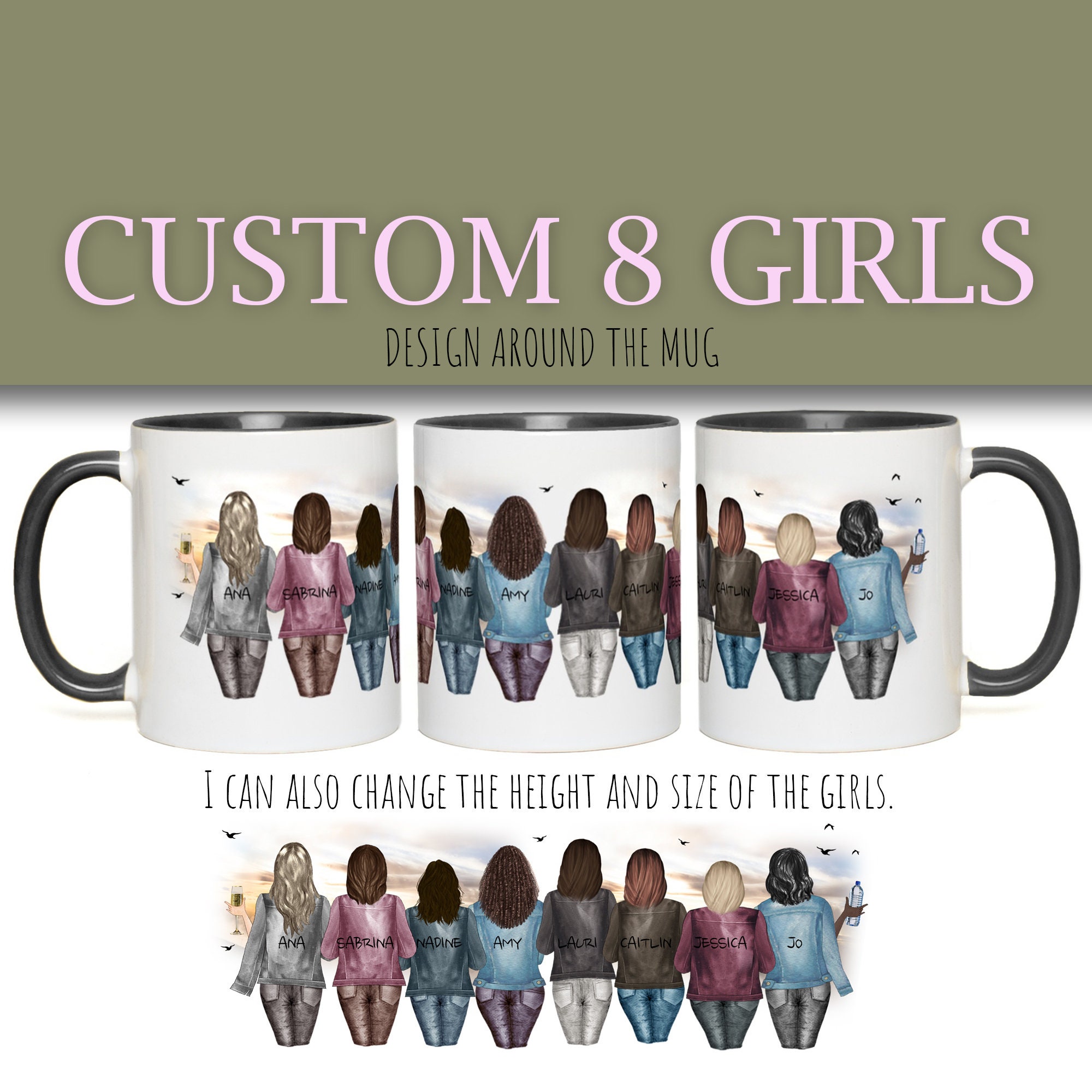 8 Sisters Coffee Mug 8 Besties 8 Best Friends Forever 8 | Etsy