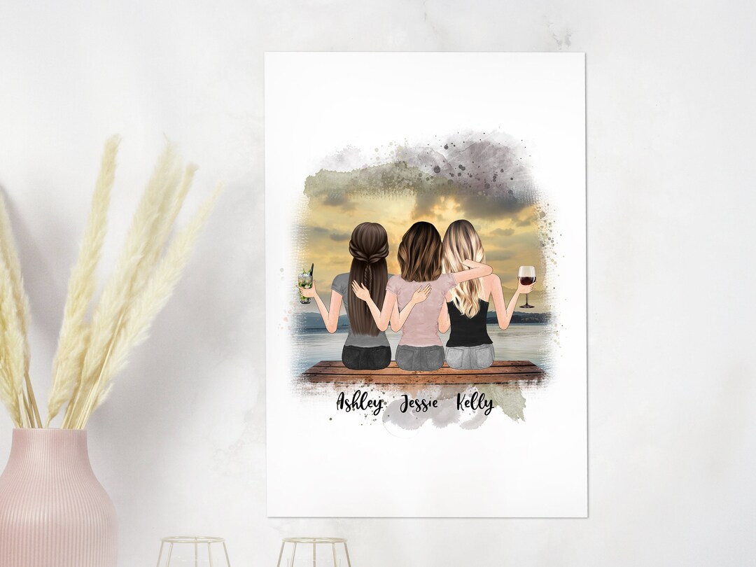 3 Best Friend POSTER Custom Print Wall Art Paper Poster Gift Birthday ...