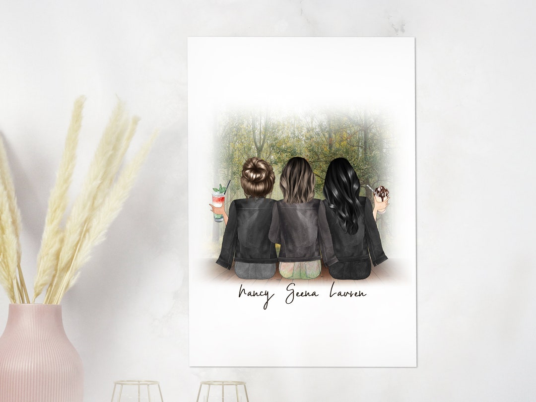 3 Besties Print Roommate Gift Custom Roommates Print Best - Etsy.de