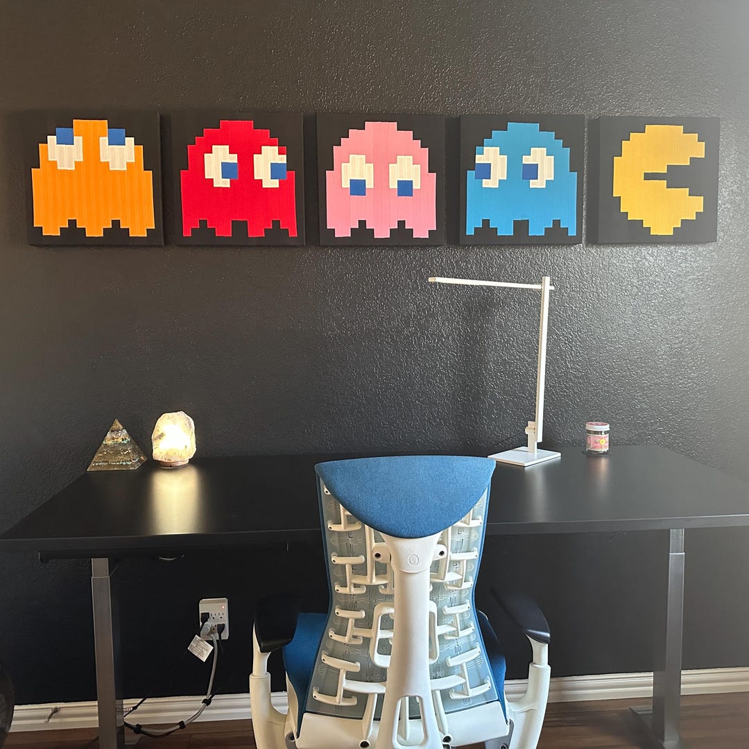 Fabric Wall Art, Modern Wall Decor, Pac-man Wall Art, Fabric Wall ...