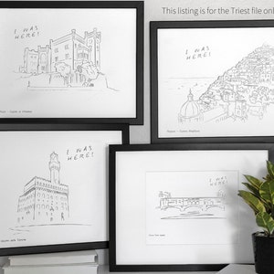 Italy Wall Art Single Line Drawing Digital Download Travel Wall Art ...