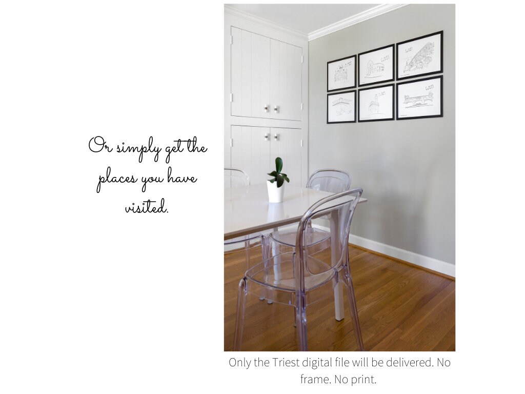 Italy Wall Art Single Line Drawing Digital Download Travel Wall Art ...