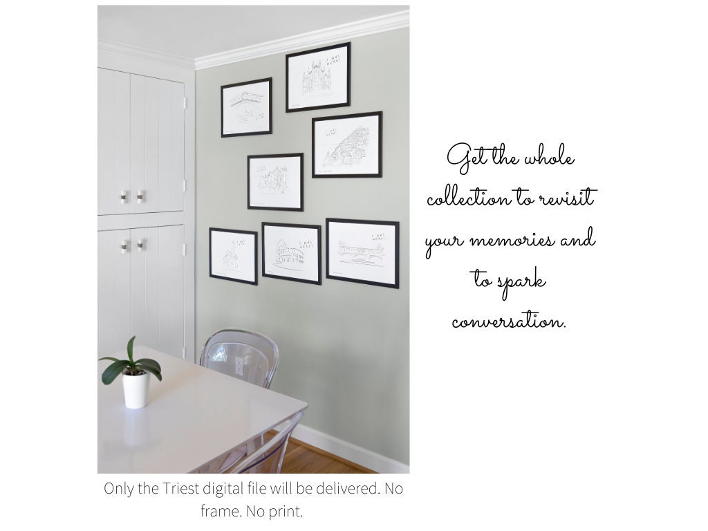 Italy Wall Art Single Line Drawing Digital Download Travel Wall Art ...